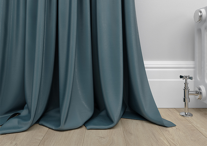 Akoya Faux Silk, Lustre Ink Blue - Made to Measure Curtain | 247Curtains