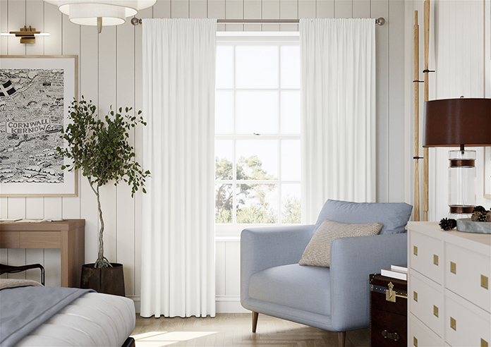 Mayfair, White - Made to Measure Curtains | 247Curtains