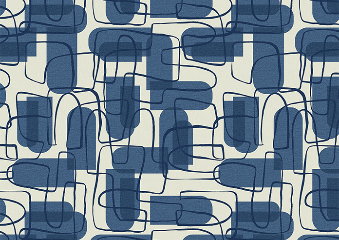 Meander, Navy - Made to Measure Curtains | 247Curtains