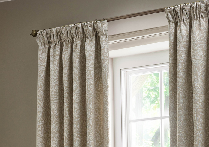 Acorn Tonal Pencil Pleat, Linen - Ready Made Curtains | 247Curtains
