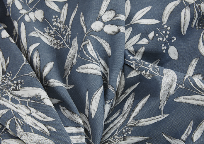 Aviary Pencil Pleat, Bluebell - Ready Made Curtains - 168cm x 183cm ...