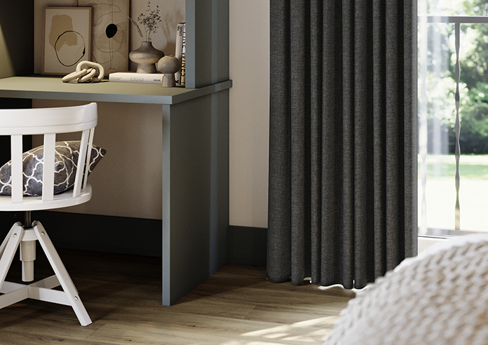 Hampshire (Blackout) Pencil Pleat, Anthracite - Ready Made Curtains ...