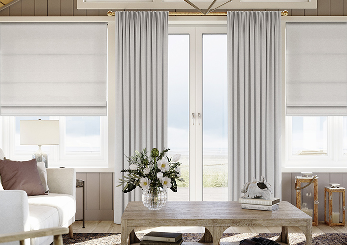 Hampshire (Blackout) Pencil Pleat, Silver - Ready Made Curtains ...